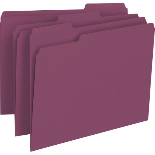 100 pk. - Smead 1/3 Tab Cut Recycled File Folders - Maroon | Schools In
