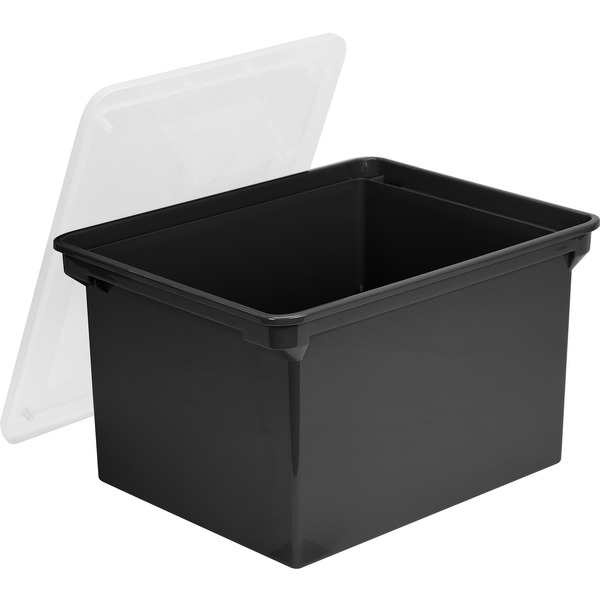 Storex Black Plastic File Storage Tote | Schools In
