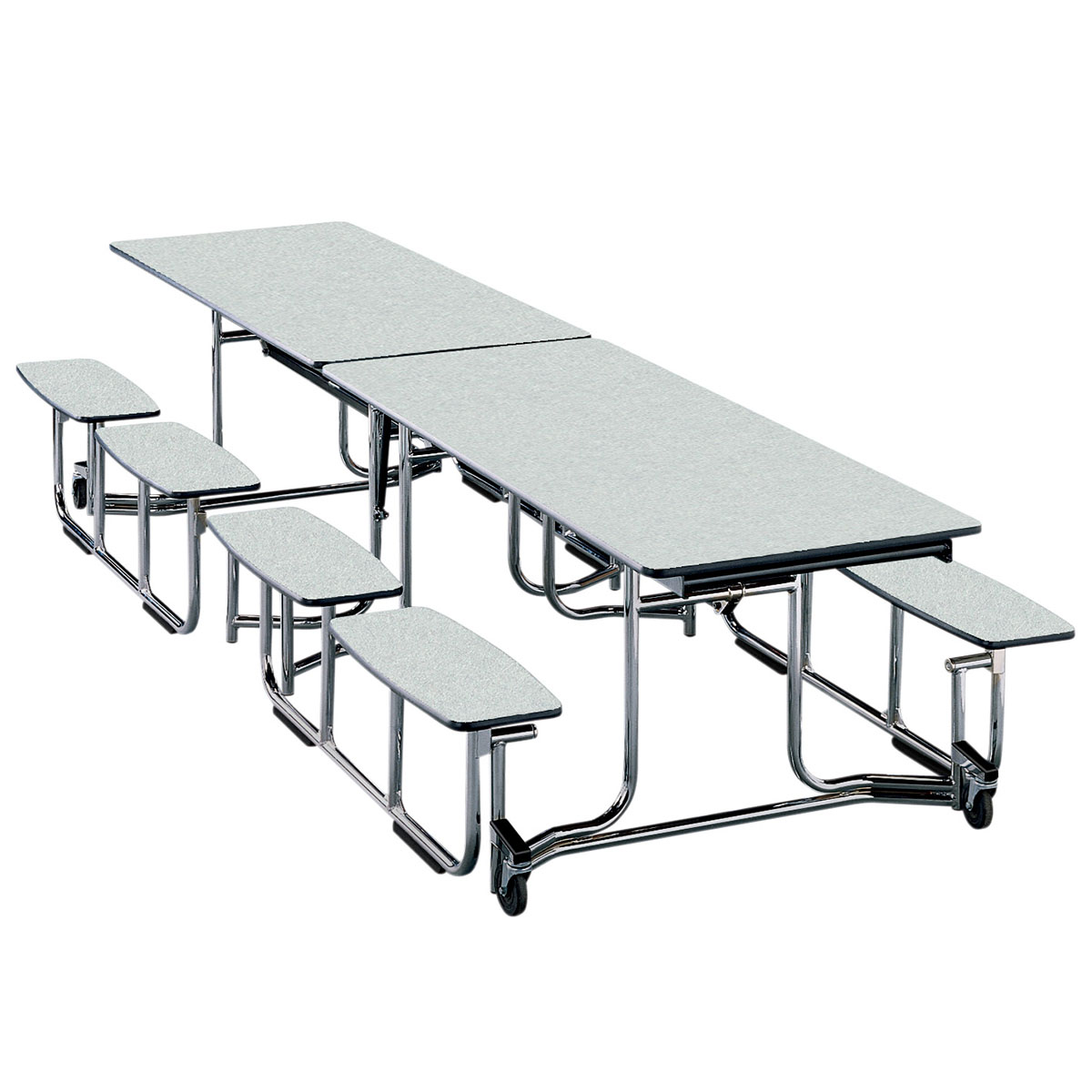 Uniframe Mobile Split Bench Cafeteria Table - 12'L | Schools In