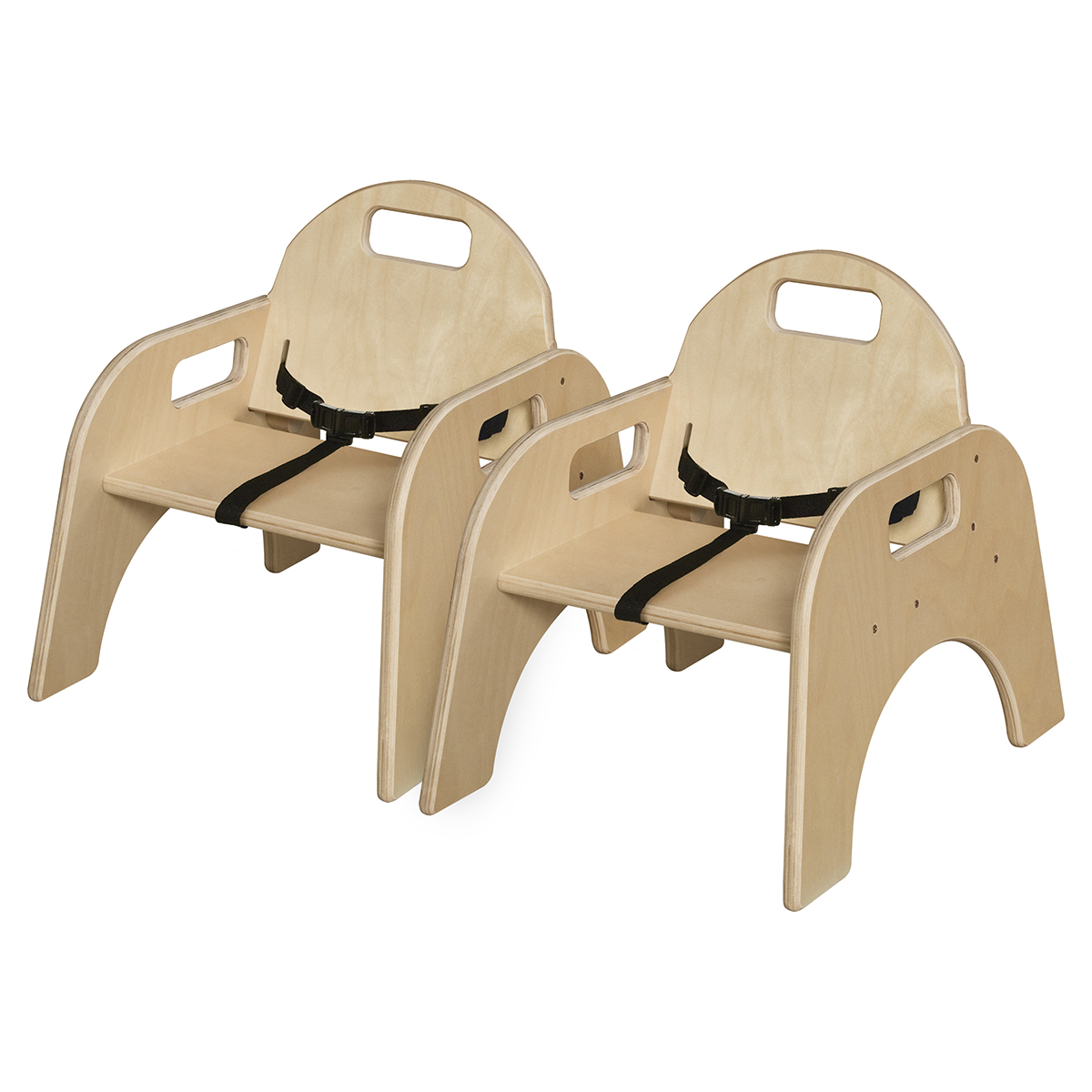 2 pk. - Stackable Wood Tot Chair with Belt Strap - 7" Seat Height ...