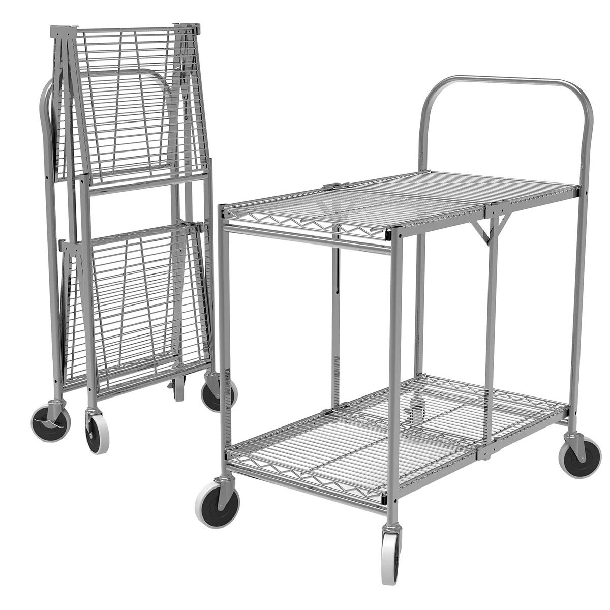 Collapsible Wire Utility Cart - Two-Shelf | Schools In
