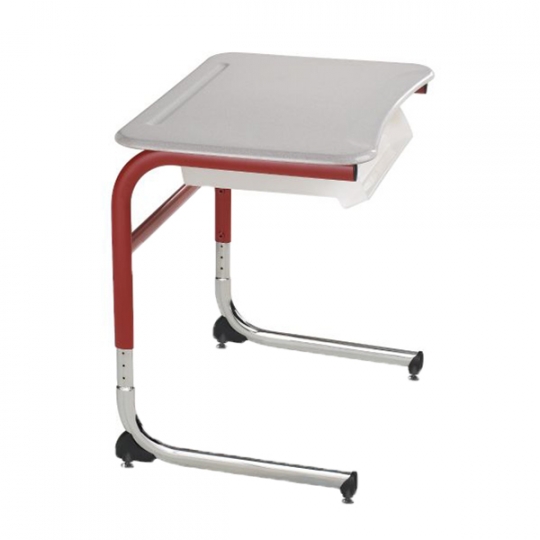 Intellect Wave Cantilever Adjustable Height Desk with Hard Plastic Top ...