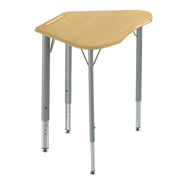 Intellect Wave Trapezoid Adjustable Height Desk with Hard Plastic Top ...