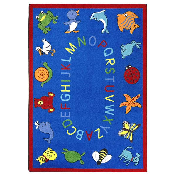 ABC Animals Rug - Rectangle - 7' 8"W x 10' 9"L | Schools In