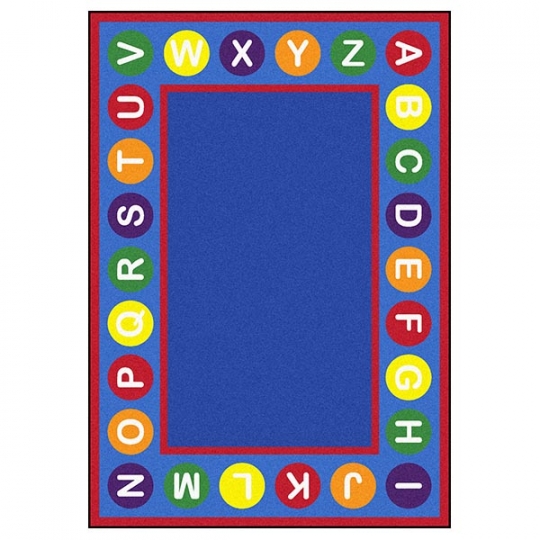 Alphabet Spots Rug - Rectangle - 5' 4"W x 7' 8"L | Schools In