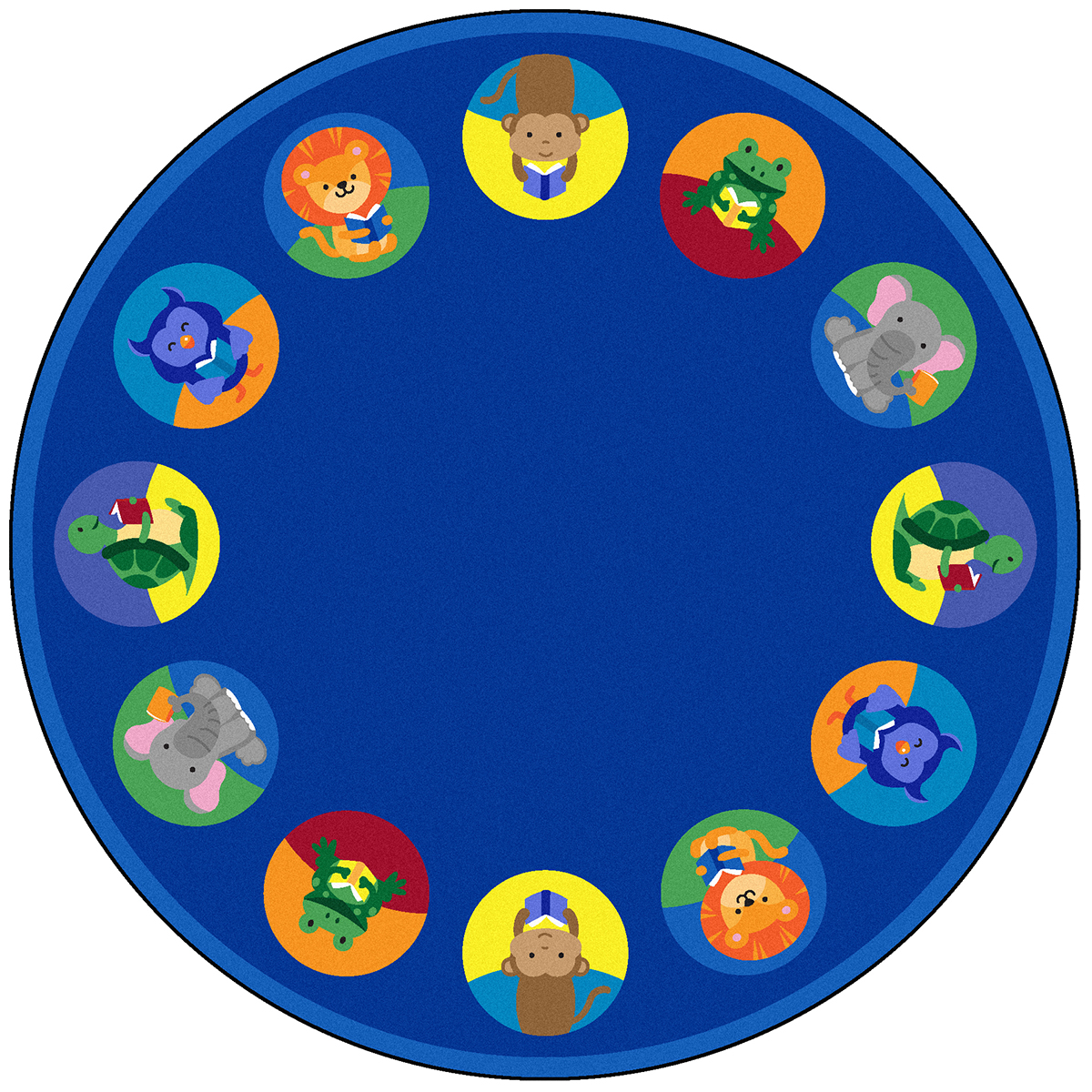 Animal Readers Rug - Round - 7' 7"Dia | Schools In