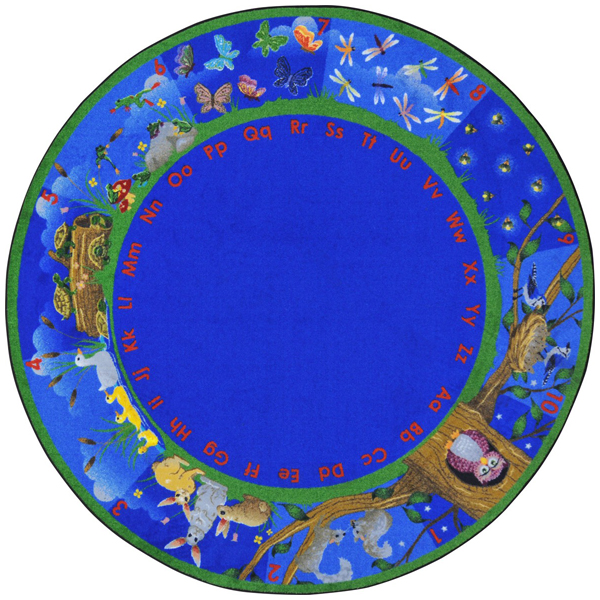 Nature's Numbers Classroom Rug - Round - 7' 7"Dia | Schools In
