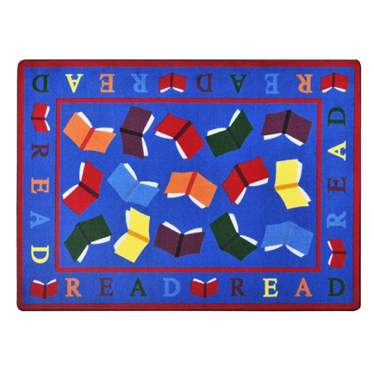 Scattered Books Rug - Rectangle - 10' 9"W x 13' 2"L | Schools In