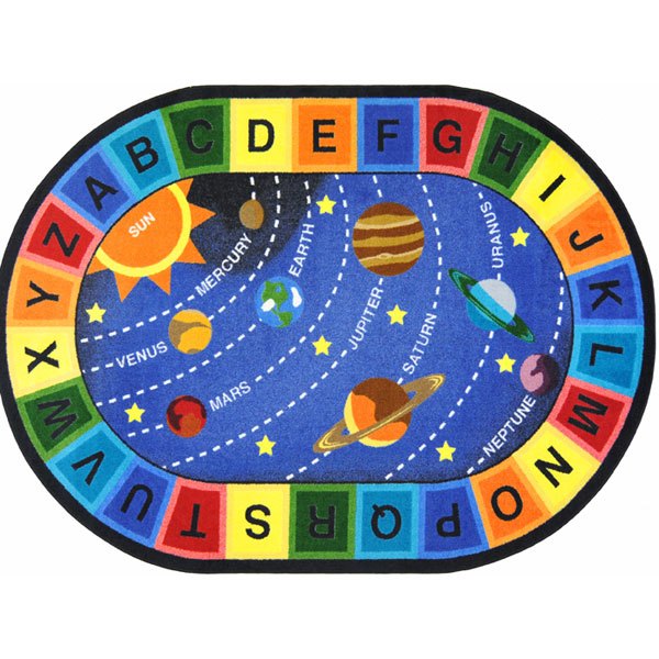 Space Alphabet Rug - Oval - 10' 9"W x 13' 2"L | Schools In