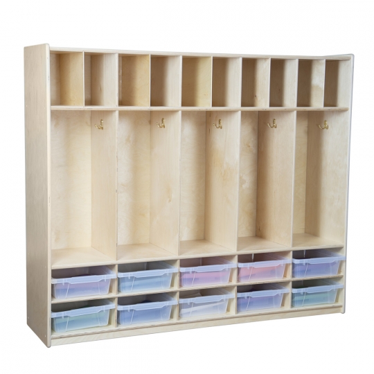 Organizer Locker w/ 10 Clear Trays - Five Sections | Schools In