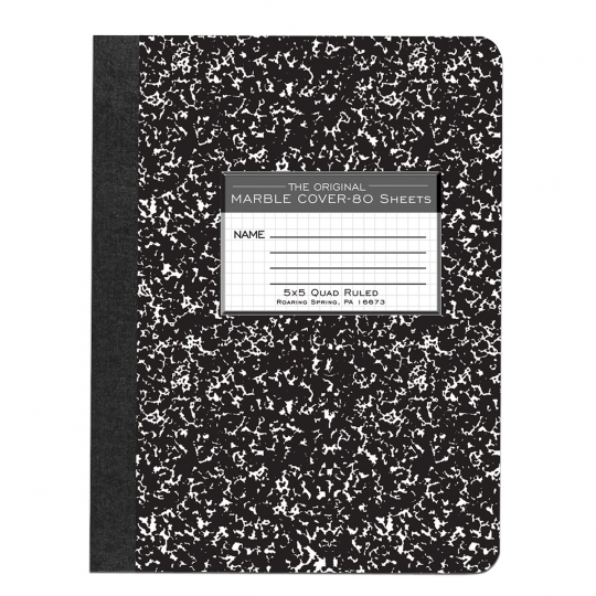 Marble Composition Notebook w/ Hard Cover - 5 x 5 Graph - 80 Sheets ...