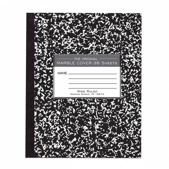Marble Composition Notebook w/ Flex Cover - Wide Ruled - 36 Sheets ...