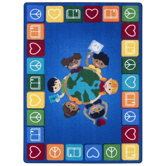 Peaceful Readers Rug - Rectangle - 7'8"W x 10'9"L | Schools In