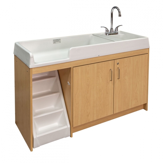 Toddler Walk-Up Changing Table with Sink - Left Side Stairs | Schools In