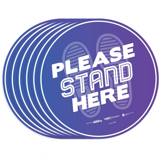6 pk. - Please Stand Here Floor Decals | Schools In