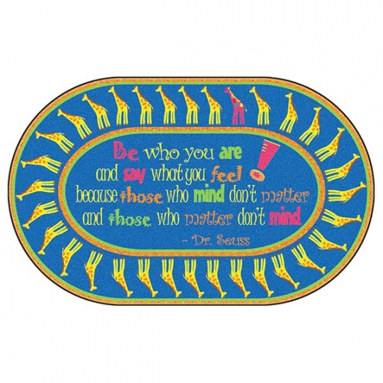 Be Yourself Quote Rug - 6'W x 8' 4"L | Schools In