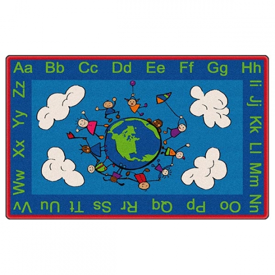 Happy World Rug - 5'W x 8'L | Schools In