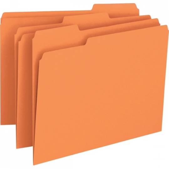 100 pk. - Smead 1/3 Tab Cut Recycled File Folders - Orange | Schools In