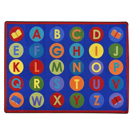 Library Dots Classroom Rug - Rectangle - 10' 9"W x 13' 2"L | Schools In