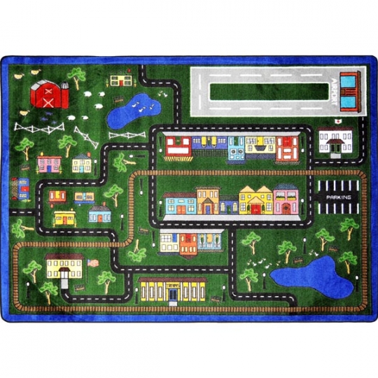 Tiny Town Rug - Rectangle - 5' 4"W x 7' 8"L | Schools In